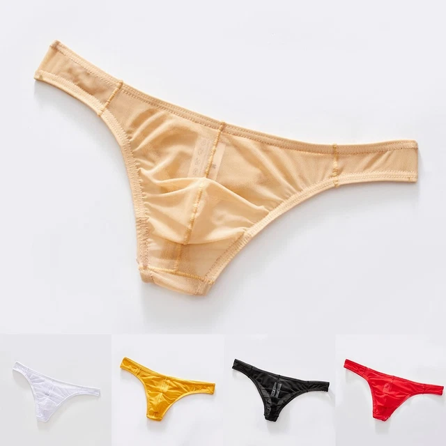 MENS SEXY SEE-THROUGH Mesh G-String Sissy T-back Male Thong Pouch ...