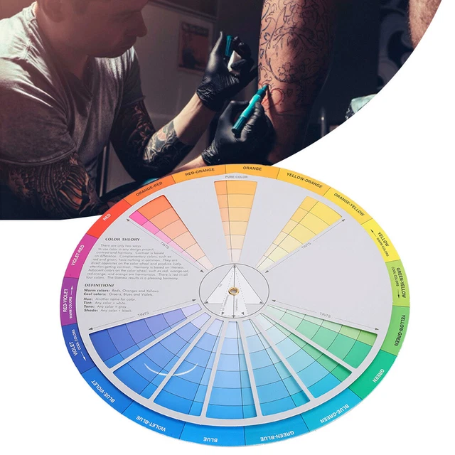 TATTOO COLOR WHEEL Pigment Color Wheel Mixing Guide Tattoo Accessory ...