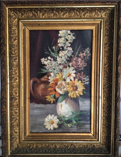 TABLEAU ANCIEN HUILE Nature Morte Bouquet de Fleurs XXème. EUR 250,00 - PicClick FR