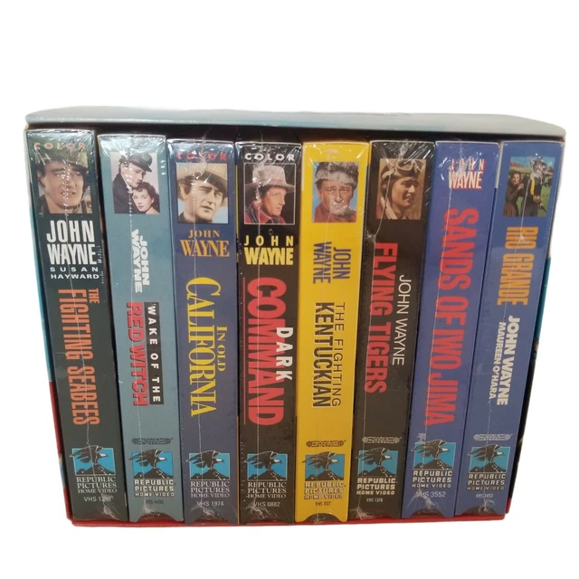 JOHN WAYNE MOVIE Larger Than Life Collection VHS Set of 8 Sealed New ...