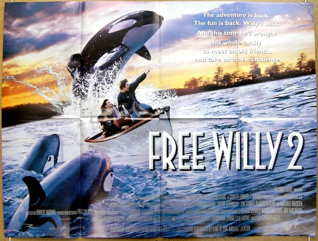 FREE WILLY 2 (1995) Original Cinema Quad Movie Poster - Jason James ...