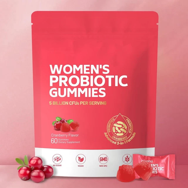 VAGINAL WOMEN PROBIOTIC Feminine Balance PH Cranberry Gummies for ...