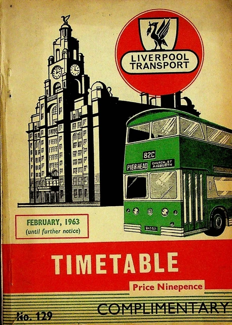 LIVERPOOL CORPORATION PASSENGER Transport Bus Timetable Book - No 129 ...