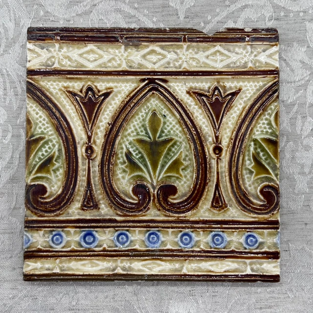 ANTIKE JUGENDSTIL FLIESE KACHEL UM 1910 15x15cm AUS KERAMIK EUR 12,99 - PicClick DE