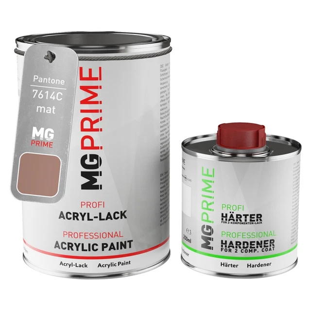 PANTONE 7614C RED mat peinture acrylique 1,5 Litres 1500 ml durcisseur ...