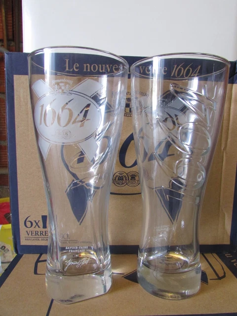 LOT DE 6 verres à bière 1664 33cl dans leur carton d'origine EUR 16,00 - PicClick FR