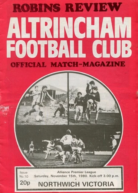 A23 ALTRINCHAM V Northwich Victoria 15/11/80 Alliance Premier League ...
