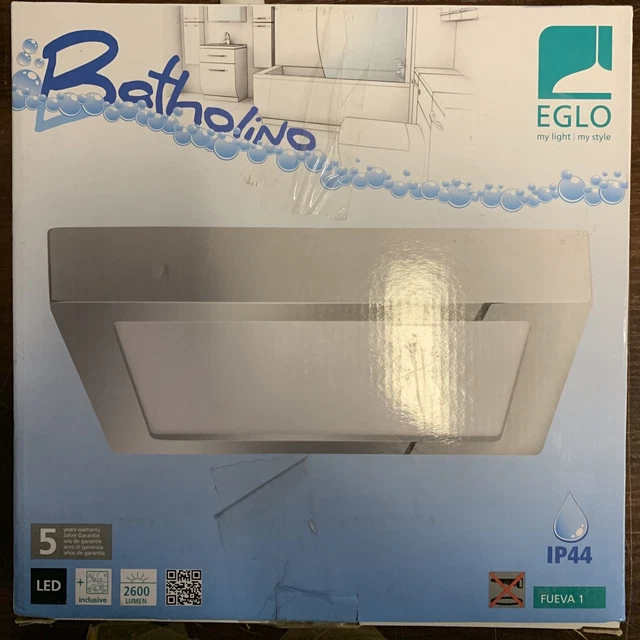 EGLO FUEVA LED Wand Decke Badezimmer chrom IP44 30x30 cm 96059 3000K ...