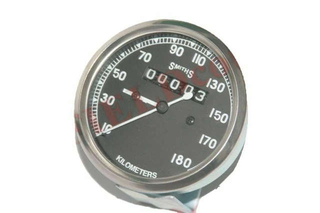 REPLICA SMITHS SPEEDOMETER 180 Kph Black Face For Norton BSA Triumph ...