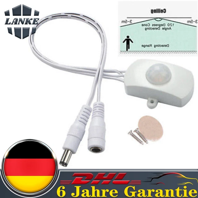 INFRAROT BEWEGUNGSMELDER DETEKTOR Schalter PIR Sensor für LED Streifen ...