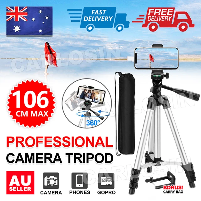 PROFESSIONAL CAMERA TRIPOD Stand Mount Phone Holder For iPhone DSLR ...