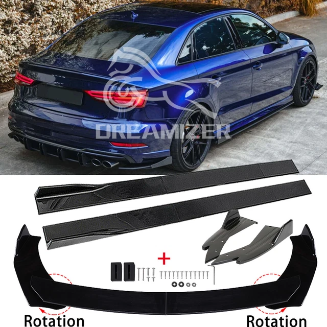 For Audi A3 S3 8v A4 S Line Front Bumper Lip Splitter Side Skirts