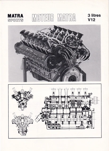 MATRA SPORTS MOTEUR Matra, 3 Litres V12, Brochure. EUR 18,41 - PicClick FR