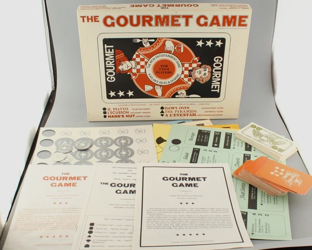 VINTAGE 1977 RESTAURANT Food Menu Meal Completion Board Game "The ...