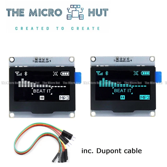 OLED 1.54& WHITE Blue LCD 128x64 Display I2C SSD1306 Bezel-Tested 1.5 ...