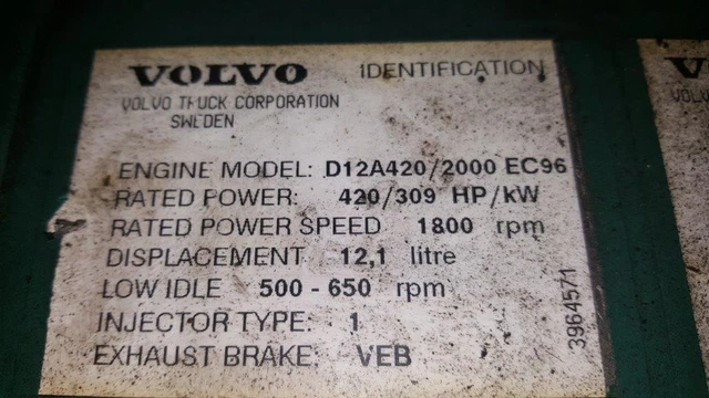 VOLVO FH12 ENGINE control unit ECU, EDC, D12A380, 279KW, 380PS, 3963465 ...