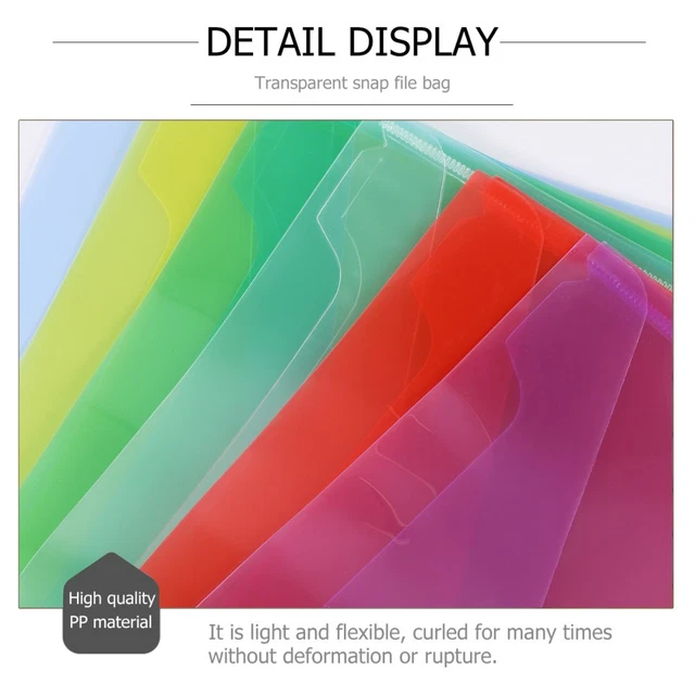 20 PCS MULTI-COLOR Document Holder Folder for Papers Storage Bag File ...