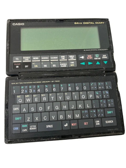 VINTAGE CASIO SF 7500 Electronic Digital Diary 64k £45.00 - PicClick UK