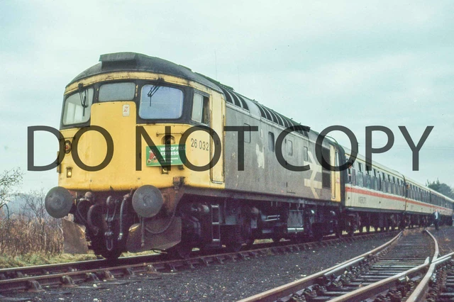 UK DIESEL TRAIN Railway Photograph Of Class 26 26032 Loco. Rm26-56 £1. ...