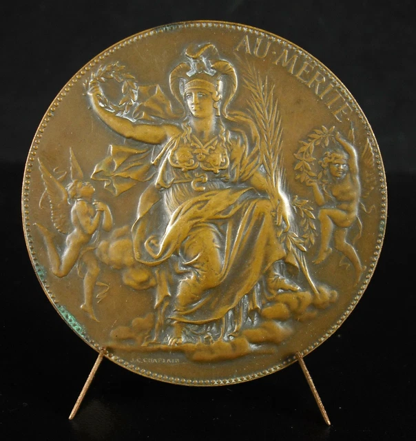 MÉDAILLE ODETTE POTIER Octobre 1913 Brevet élémentaire au mérite J C ...