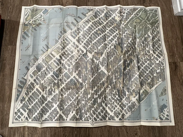 RARE VINTAGE ORIGINAL 1963 Pictorial Map of New York City by Hermann ...