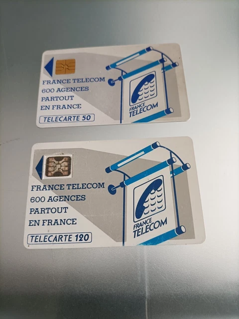 LOT 2 CARTES à puce télécarte France télécom - 50 unités et 120 unités ...