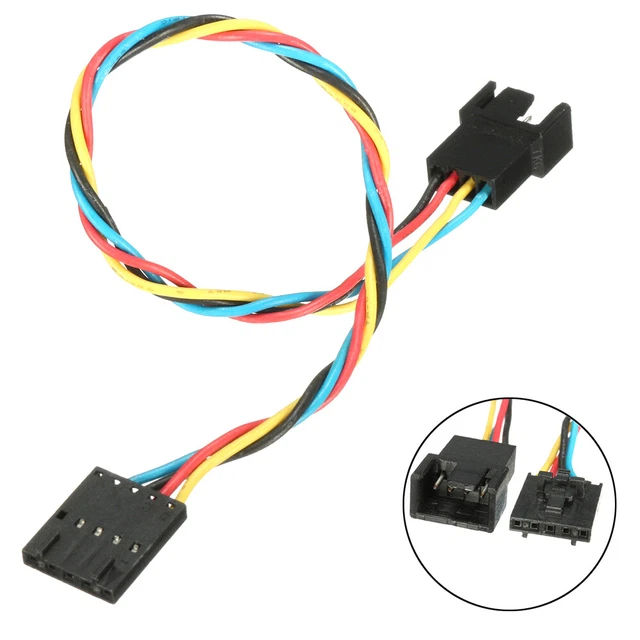 5PIN TO 4PIN Fan Connector Converter Adapter Extension Cable Wire Latch ...