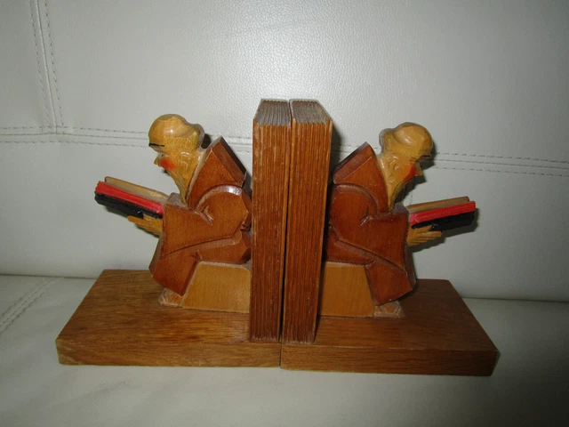 ALTE BUCHSTÜTZEN HOLZ geschnitzt, Vintage aus 50- 60-er EUR 39,90 - PicClick DE