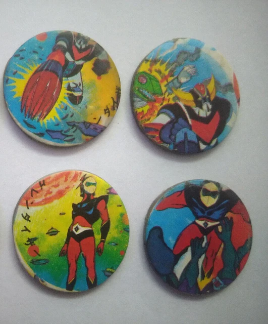 LOT DE 4 Mini Pogs Goldorak 2Cm Ultra Rare Vintage Grendizer Goldrake ...