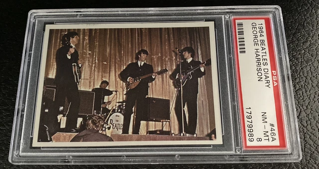 1964 BEATLES DIARY PSA 8 #46A George Harrison Rookie Card Paul ...