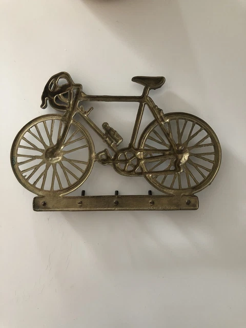 SUPPORT MURAL CLEFS/SERVIETTES/TORCHONS/GANTS en Laiton forme vélo de ...