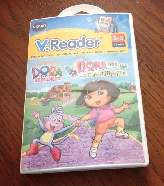 VTECH VREADER DORA The Explorer Game/Storybook~Dora & The Three Little ...