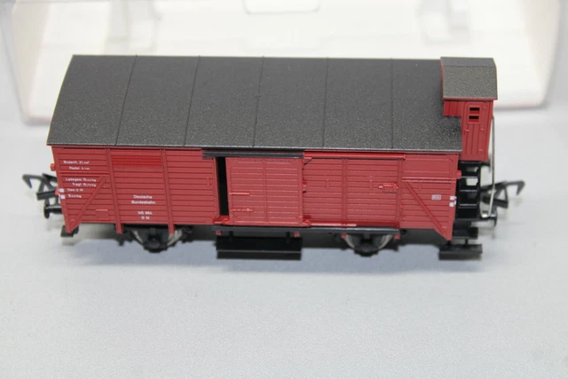 FLEISCHMANN 5355 2-ACHSER gedeckter Güterwagen G10 Bremserhaus DB Spur ...