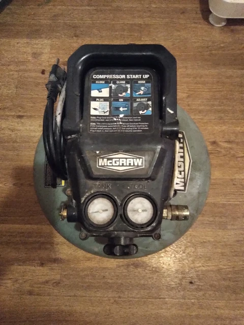 MCGRAW 3 GALLON Oil Free Portable Air Compressor 110 PSI, 06. SCFM @ 90 ...