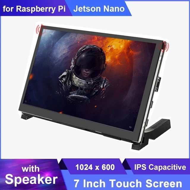 7 INCH RASPBERRY Pi 4 Model B Touch Screen 1024x600 IPS Capacitive LCD ...