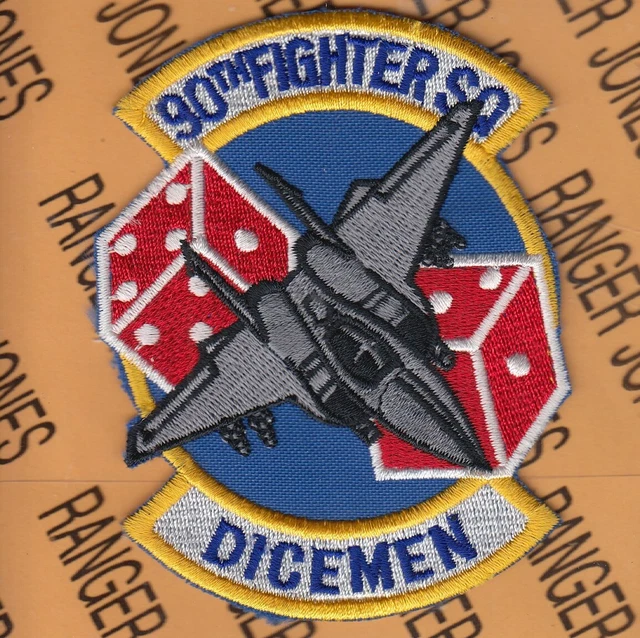 USAF AIR FORCE 90th Fighter Squadron FS PAIR-O-DICE DICEMEN 3.75 ...
