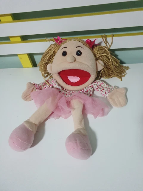 GIRL HAND PUPPET Kmart Puppet With Pigtails Floral Top Sister Anko $24. ...