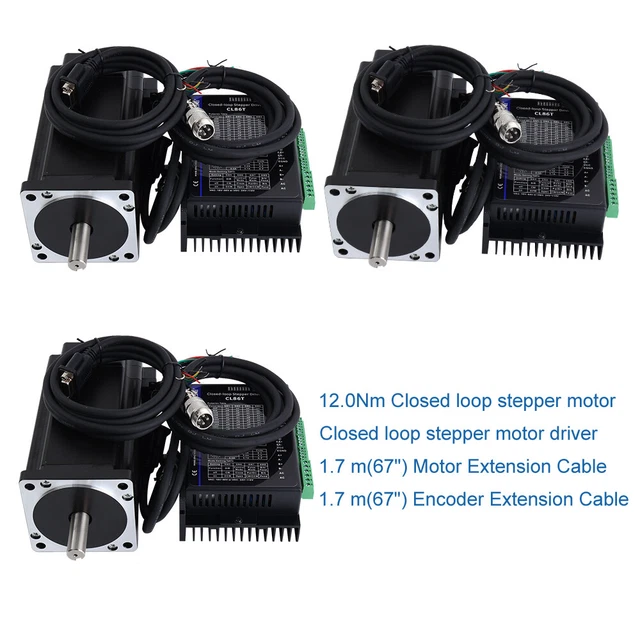 STEPPERONLINE 3 AXIS Closed Loop Stepper Motor 12NM NEMA34 Hybrid Servo ...