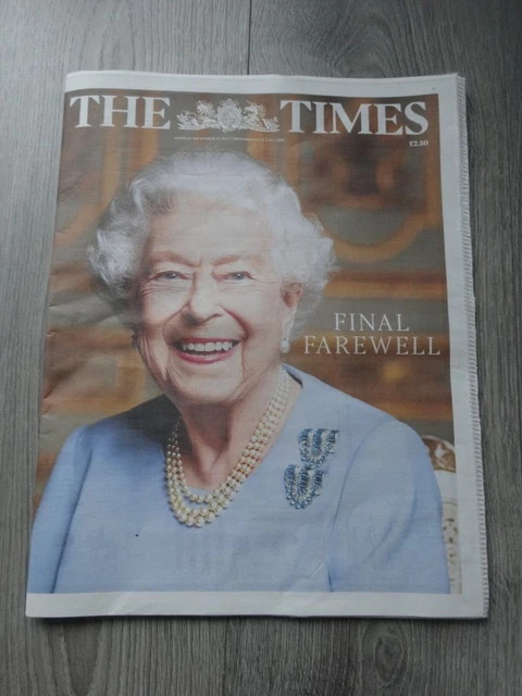 THE TIMES NEWSPAPER 19th Sept 2022 FINAL FAREWELL Death Of Queen ...