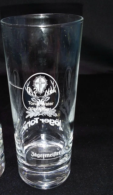 2X JÄGER TONIC Glas Jägermeister 0,2 L mit Rezept, 1x Verpoorten Glas G ...