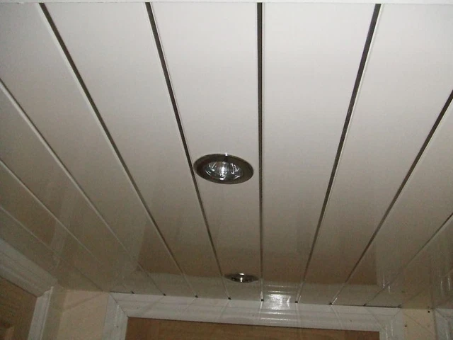 3M LONG DECORATIVE bathroom pvc plastic ceiling cladding grooved chrome ...