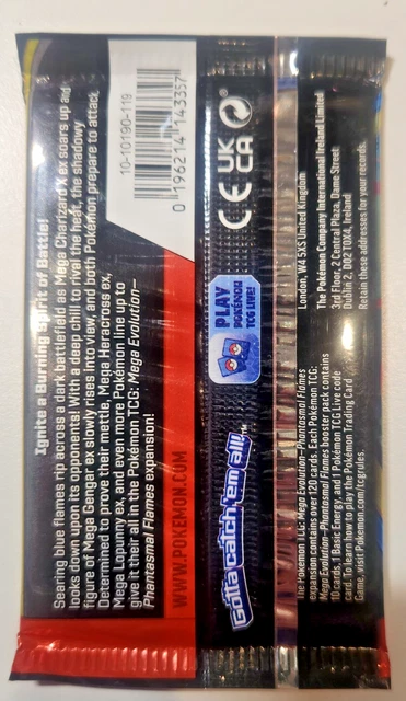 POKEMON MEGA EVOLUTIONS Phantasmal Flames Booster Pack - Factory Sealed ...