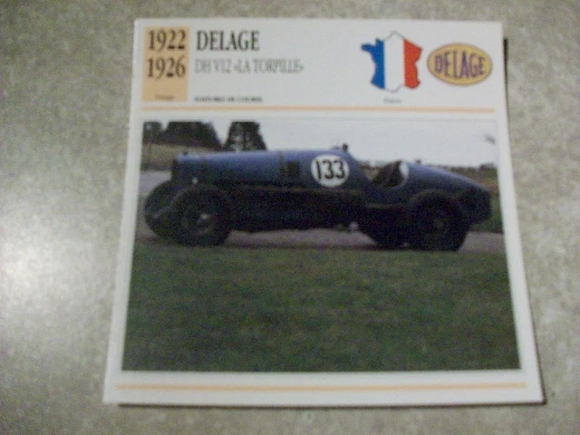 CARTE FICHE DELAGE Dh V12 La Torpille EUR 2,10 - PicClick FR