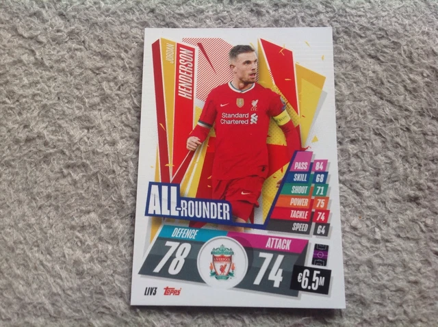 MATCH ATTAX 2020/21 Jordan Henderson Liverpool base card Mint New Rare ...