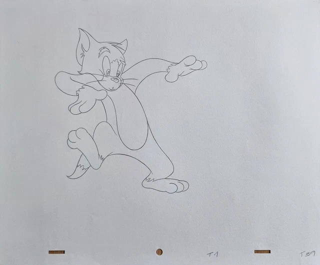 WARNER BROS ANIMATION Art Cel Production Drawing Tom & Jerry CAT #8 £64 ...