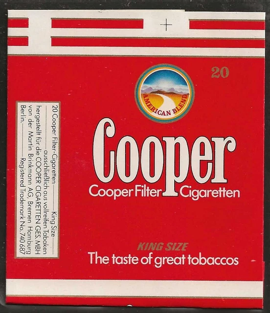 VINTAGE CIGARETTE/TOBACCO PACKET-#2850- Empty Pack - Cooper Filter £5. ...