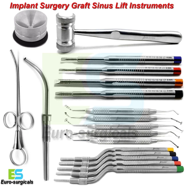 SINUS LIFT SURGERY Implantology Instruments Osteotomes Concave Dental ...