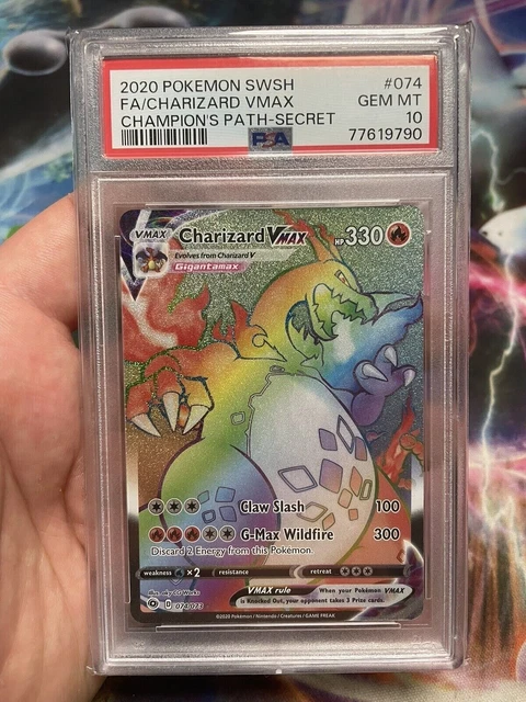 CHARIZARD VMAX #074 Rainbow Secret Rare Champions Path Psa 10 Pokemon ...