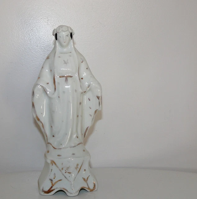 STATUETTE RELIGIEUSE ANCIENNE en porcelaine de Paris La Sainte Vierge ...