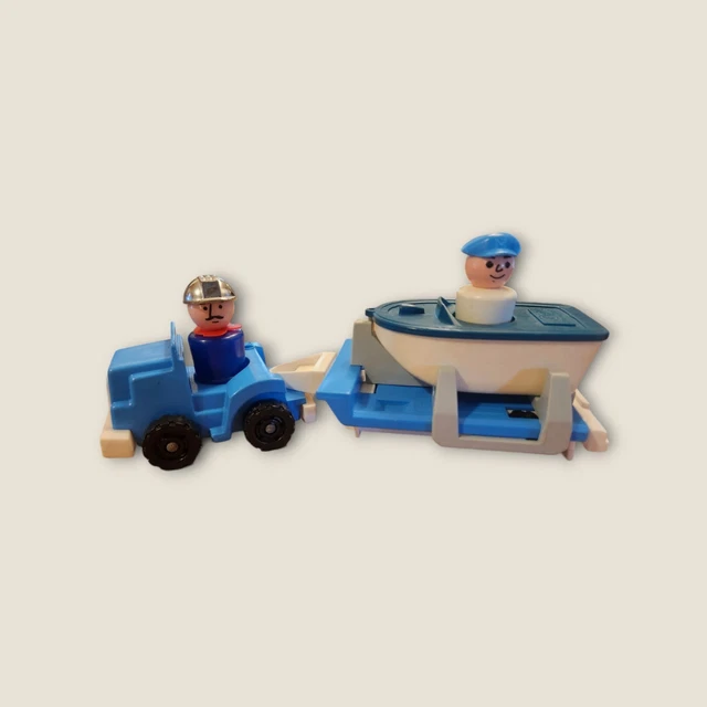 VINTAGE FISHER PRICE Little People Little Truck Rigs Speed Boat #345 ...